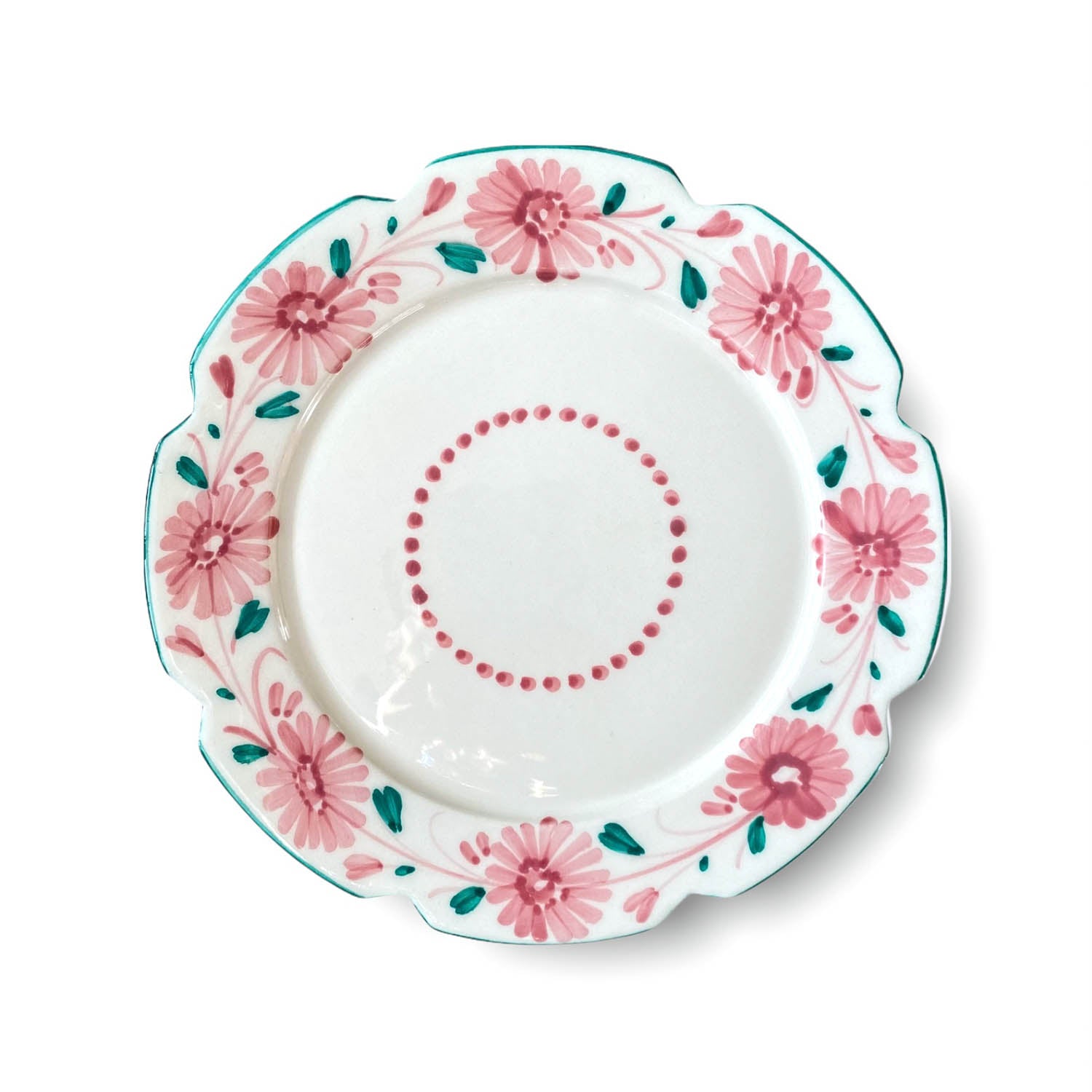 Janine Starter Plate - Baby Pink & Green - A WANDERLUST HOME